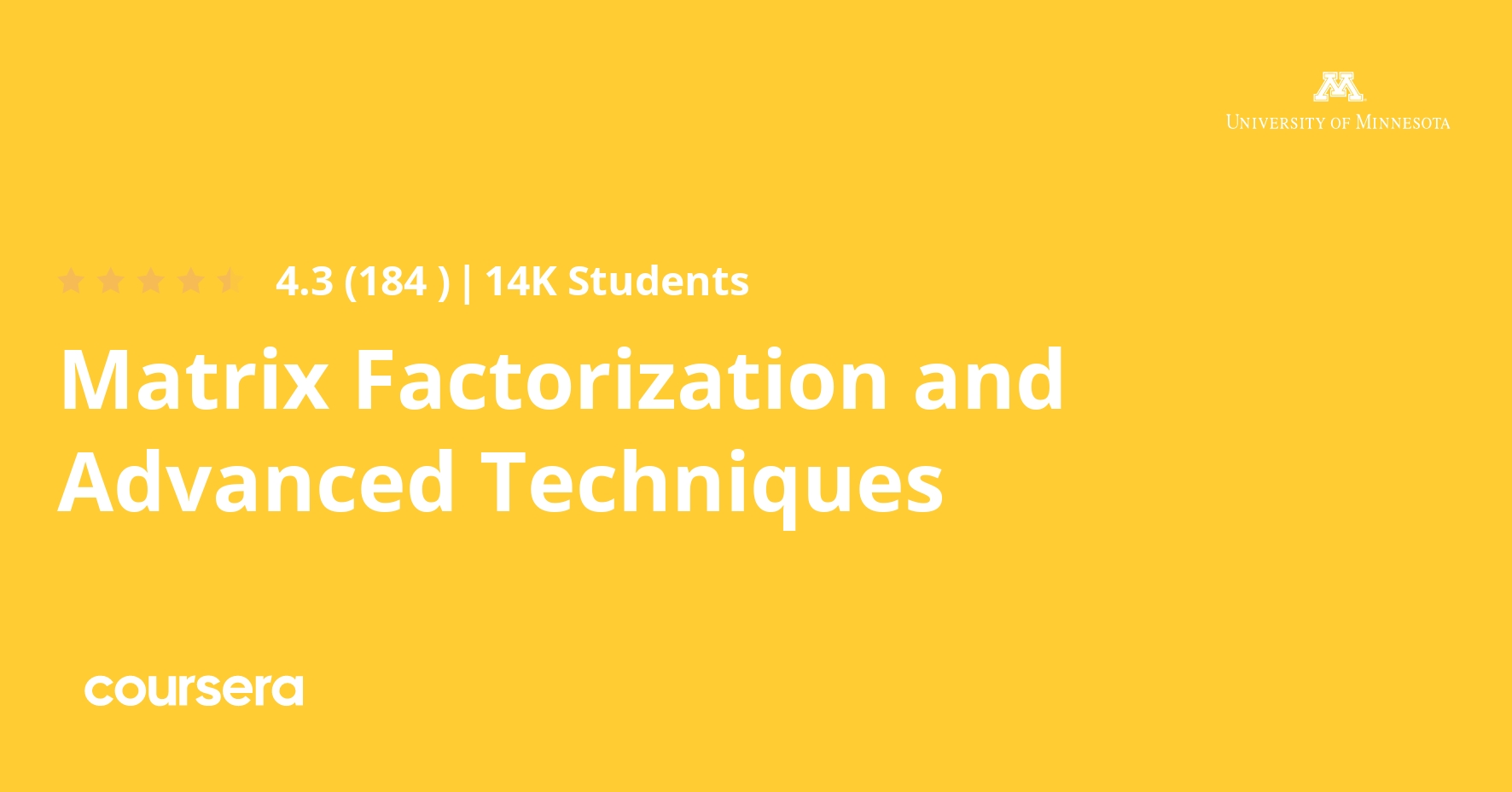Matrix Factorization and Advanced Techniques - Coursya