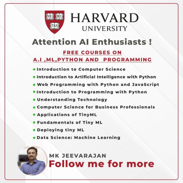 Top 10 FREE Courses on AI, Python, and Machine Learning from Harvard University - Coursya